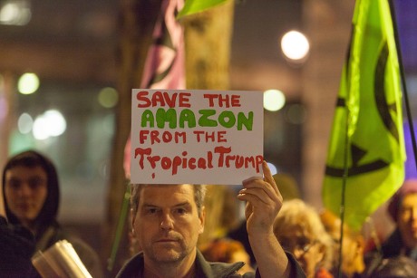 Save the Amazon protest, London, UK - 15 Nov 2018 Stock Pictures ...