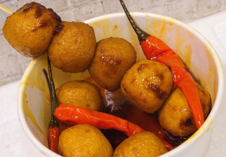 Popular Deep Fried Curry Fish Balls Editorial Stock Photo - Stock Image ...