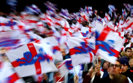 England Fans Wave Flags Before Kick Editorial Stock Photo - Stock Image ...