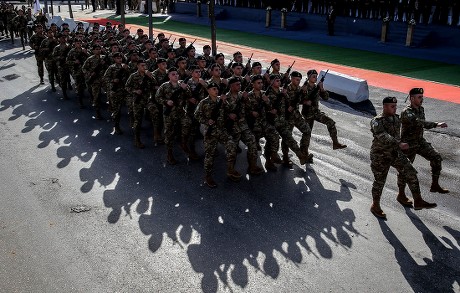 Lebanese Army Soldiers March During Parade Editorial Stock Photo ...