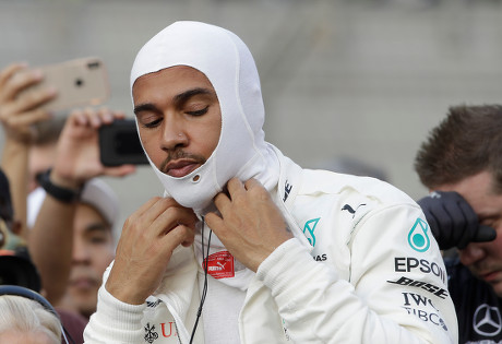 Mercedes Driver Lewis Hamilton Britain Puts Editorial Stock Photo ...