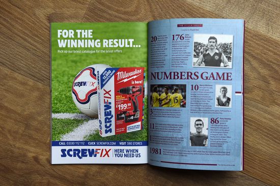 Screwfix Advert Match Day Programme Editorial Stock Photo - Stock Image ...