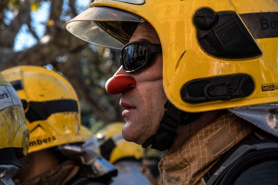 Firefighter Seen Clown Nose Symbol Resistance Editorial Stock Photo ...