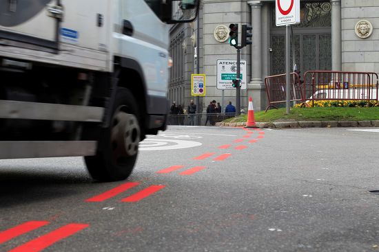 Vehicle Crosses Double Red Line Differentiating Editorial Stock Photo ...