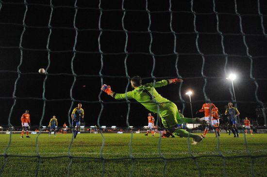 Goalkeeper Mark Howard Blackpool Makes Dives Editorial Stock Photo ...