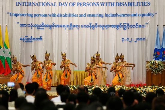 Myanmar People Disabilities Perform Traditional Dance Editorial Stock ...