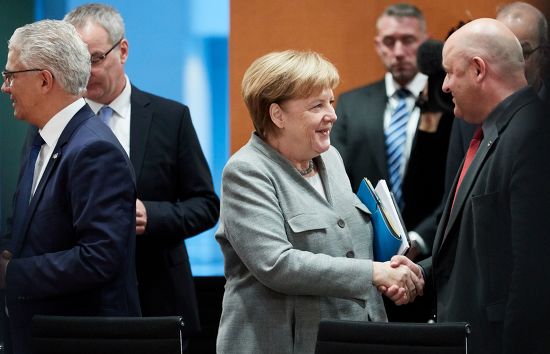 German Chancellor Angela Merkel C Shakes Editorial Stock Photo - Stock ...