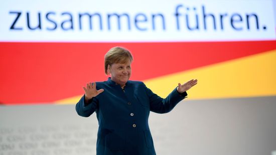 German Chancellor Angela Merkel Gestures End Editorial Stock Photo ...