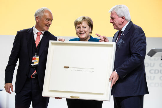 German Chancellor Angela Merkel C Poses Editorial Stock Photo - Stock ...