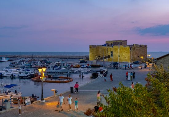 View Paphos Castle Harbour Area Dusk Editorial Stock Photo - Stock ...