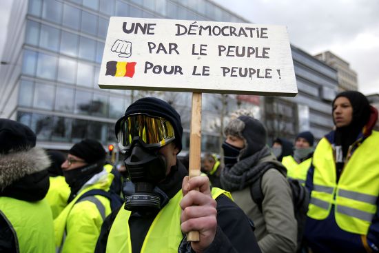 Protester Yellow Vests Symbol Drivers Protest Editorial Stock Photo ...