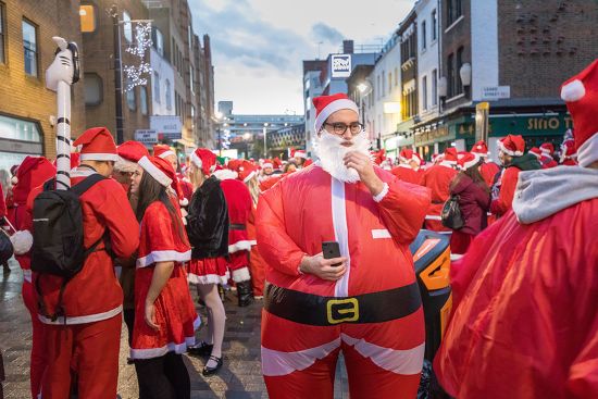 Santa Claus Flash Mob Partying On Editorial Stock Photo - Stock Image ...