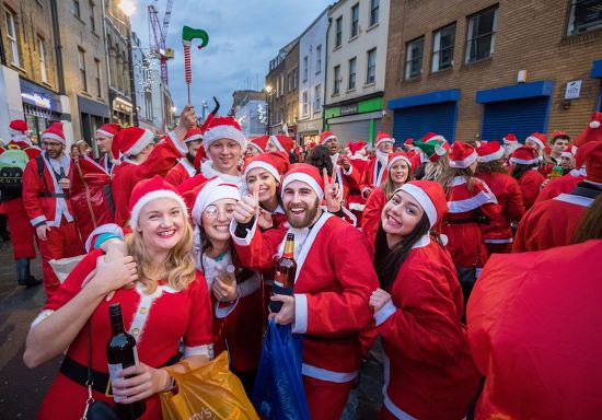 Santa Claus Flash Mob Partying On Editorial Stock Photo - Stock Image ...