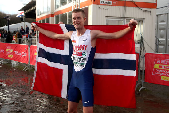 Norways Filip Ingebrigtsen Celebrates Winning Mens Editorial Stock ...