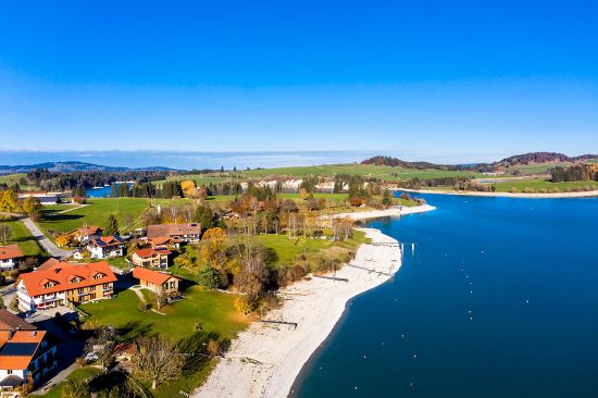 Drone Shot Reservoir Forggensee Low Tide Editorial Stock Photo - Stock ...
