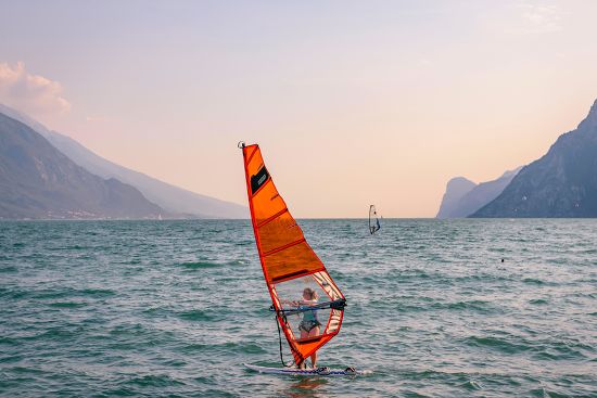 Windsurfer On Lake Garda Turbel Torbole Editorial Stock Photo - Stock ...