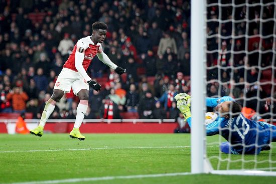 Arsenals Bukayo Saka 87 Sees His Editorial Stock Photo - Stock Image ...