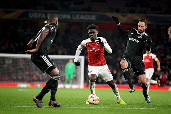Arsenals Bukayo Saka 87 Charging Forward Editorial Stock Photo - Stock ...