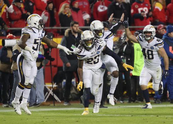 Los Angeles Chargers Celebrate Win Editorial Stock Photo - Stock Image ...