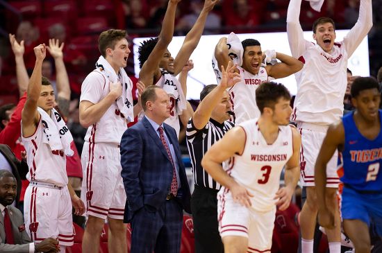 Wisconsin Bench Reacts After 3pt Shot Editorial Stock Photo - Stock ...