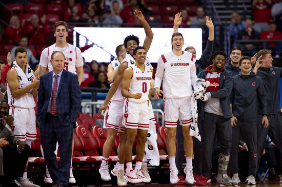 Wisconsin Bench Reacts After 3pt Shot Editorial Stock Photo - Stock ...