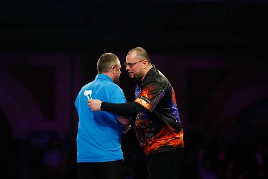 Raymond Smith Congratulates Alan Tabern During Editorial Stock Photo ...