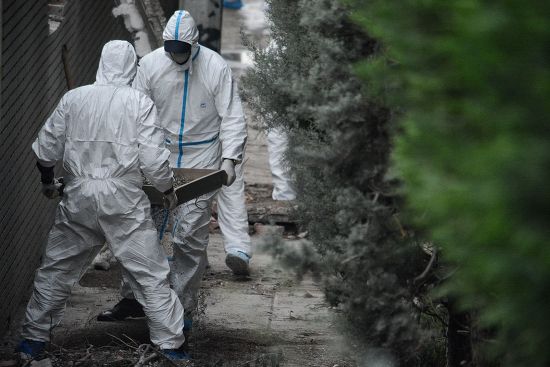 Greek Forensic Experts Seen Investigating Scene Editorial Stock Photo ...