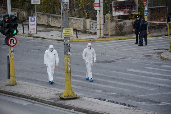 Greek Forensic Experts Seen Investigating Scene Editorial Stock Photo ...