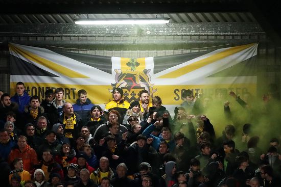 Southport Fans Let Off Yellow Smoke Editorial Stock Photo - Stock Image ...