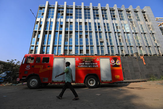 Fire Fighter Engine Parked Front Partially Editorial Stock Photo ...