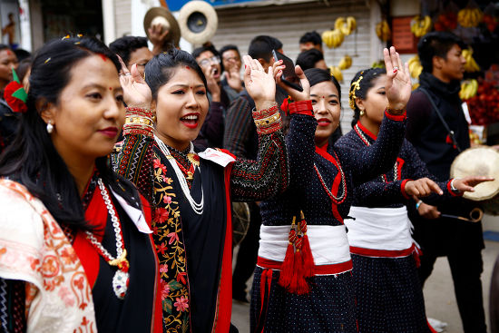 Women Newar Community Seen Traditional Attire Editorial Stock Photo ...