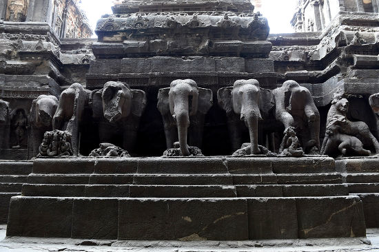 Statues Seen Ellora Caves Near Aurangabad Editorial Stock Photo - Stock ...