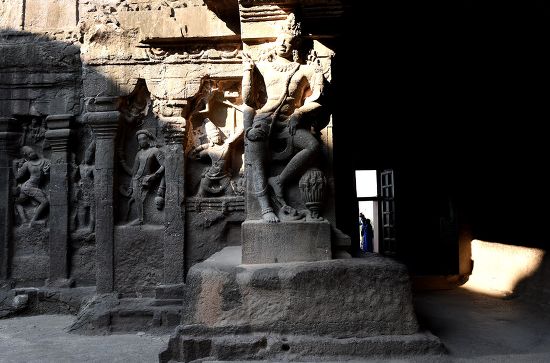 Statues Seen Ellora Caves Near Aurangabad Editorial Stock Photo - Stock ...