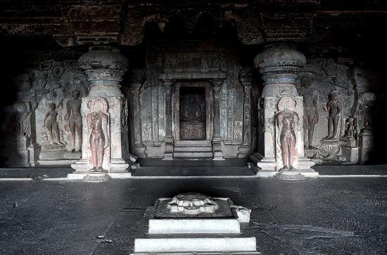 Statues Seen Ellora Caves Near Aurangabad Editorial Stock Photo - Stock ...