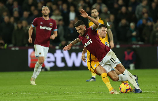 Brightons Pascal Grob Tackles West Hams Editorial Stock Photo - Stock ...