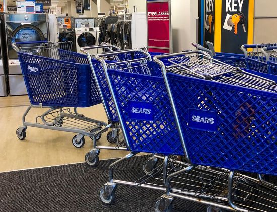 Empty Shopping Carts Sit Inside Sears Editorial Stock Photo - Stock ...