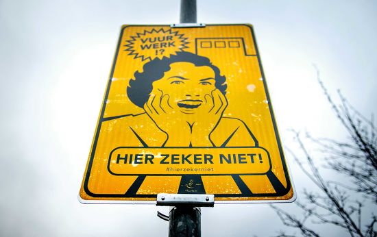 Sign Marking Voluntary Fireworks Free Zone Editorial Stock Photo ...