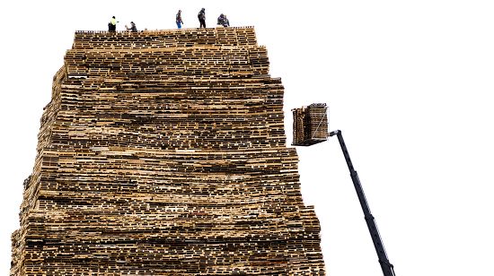 Huge Tower Wooden Pallets Build Traditional Editorial Stock Photo ...