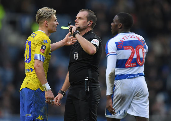 Referee Geoff Eltringham Shows Ezgjan Alioski Editorial Stock Photo ...
