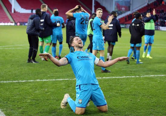 Callum Reynolds Barnet Celebrates End Game Editorial Stock Photo ...
