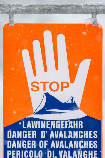 Road Sign Reading Stop Danger Avalanches Editorial Stock Photo - Stock ...