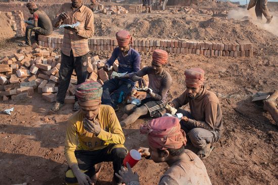 Some Brick Field Workers Seen Taking Editorial Stock Photo - Stock ...