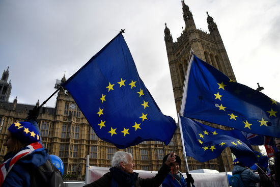 Brexit Protesters Demonstrate Outside Houses Parliament Editorial Stock ...