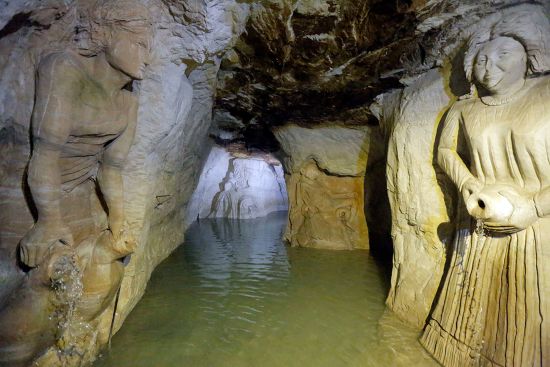 Photo Shows Sculpture Dug Wall Cave Editorial Stock Photo - Stock Image ...