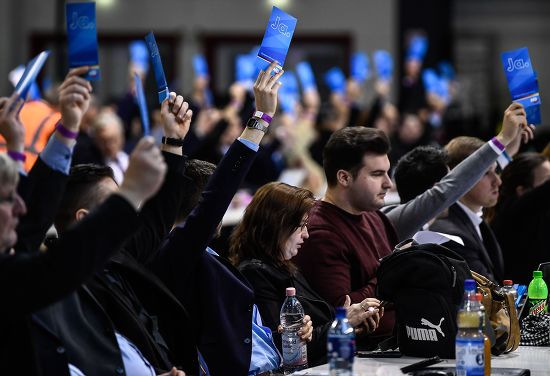 Delegates Lift Voting Cards Reading Yes Editorial Stock Photo - Stock ...