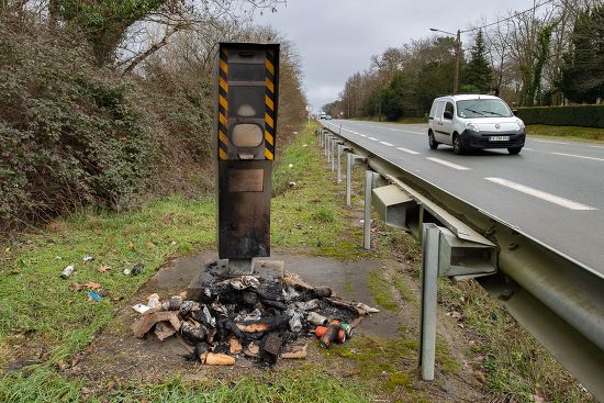 Vandalized Speed Camera Near Martignas France Editorial Stock Photo ...