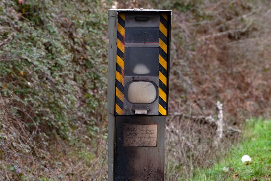 Vandalized Speed Camera Near Martignas France Editorial Stock Photo ...
