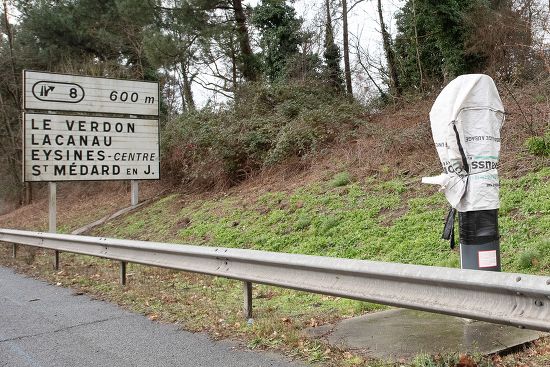 Vandalized Speed Camera Near Martignas France Editorial Stock Photo ...