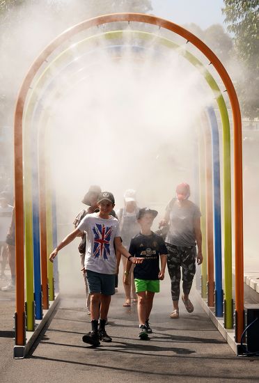 Attendees Walk Through Mist Installation During Editorial Stock Photo ...