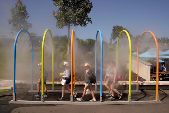 Attendees Walk Through Mist Installation During Editorial Stock Photo ...